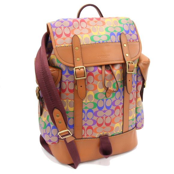 OTHERS | Bags | Coach Backpack Ca282 Hitch Rainbow Signature Canvas Pvc ...